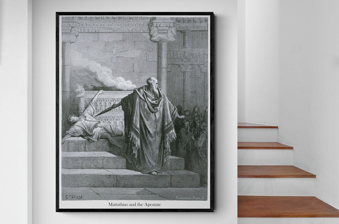 Mattathias and the Apostate Gustave Dore Antique Christianity Engraving ...