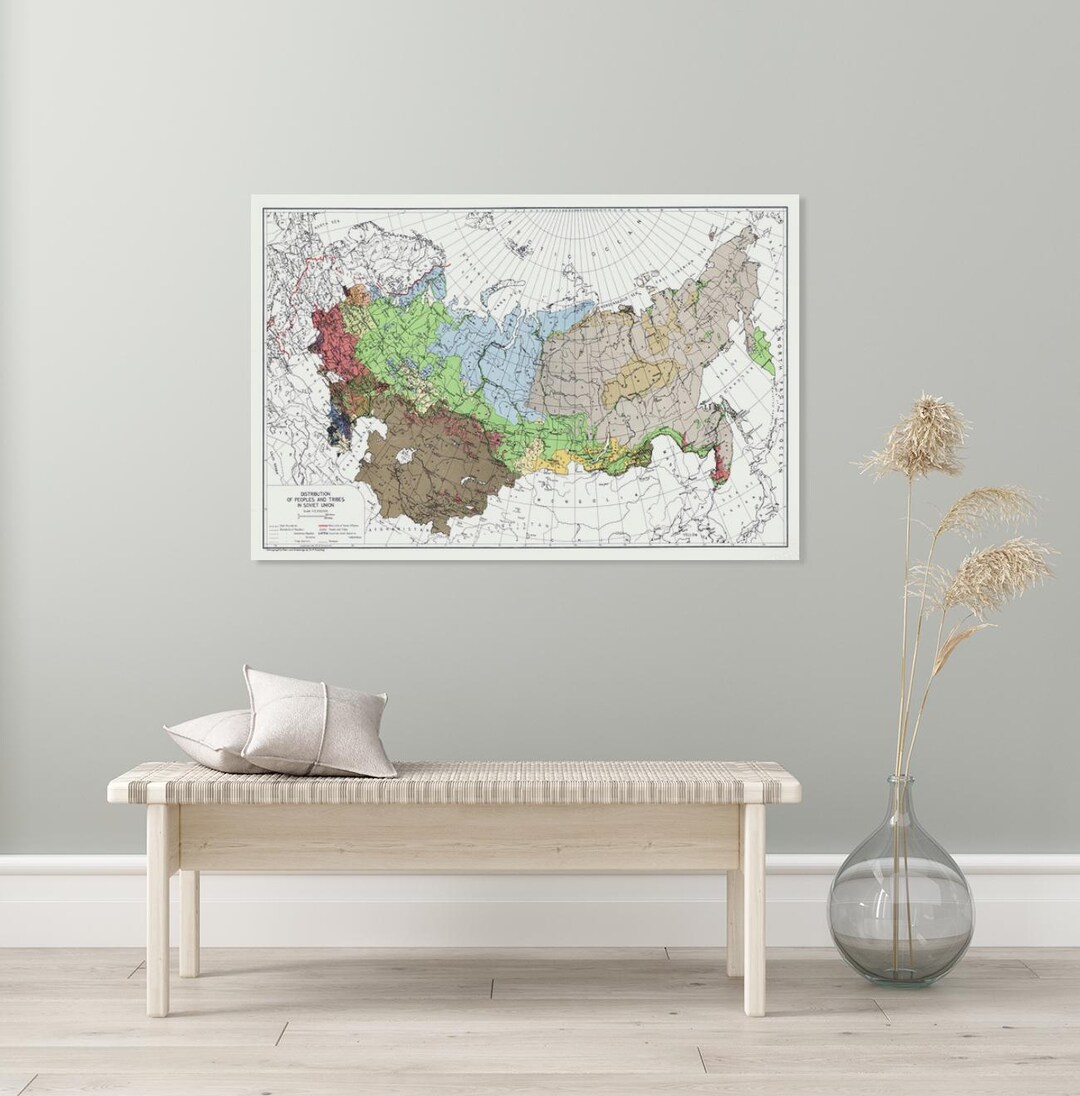 Ethnographic Map of the Soviet Union CCCP USSR Eastern Europe Ethnic ...