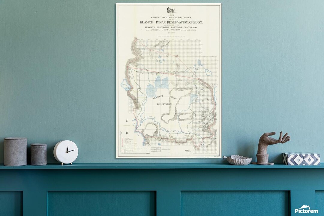 1896 Map of Klamath Indian Reservation Native American Geography ...