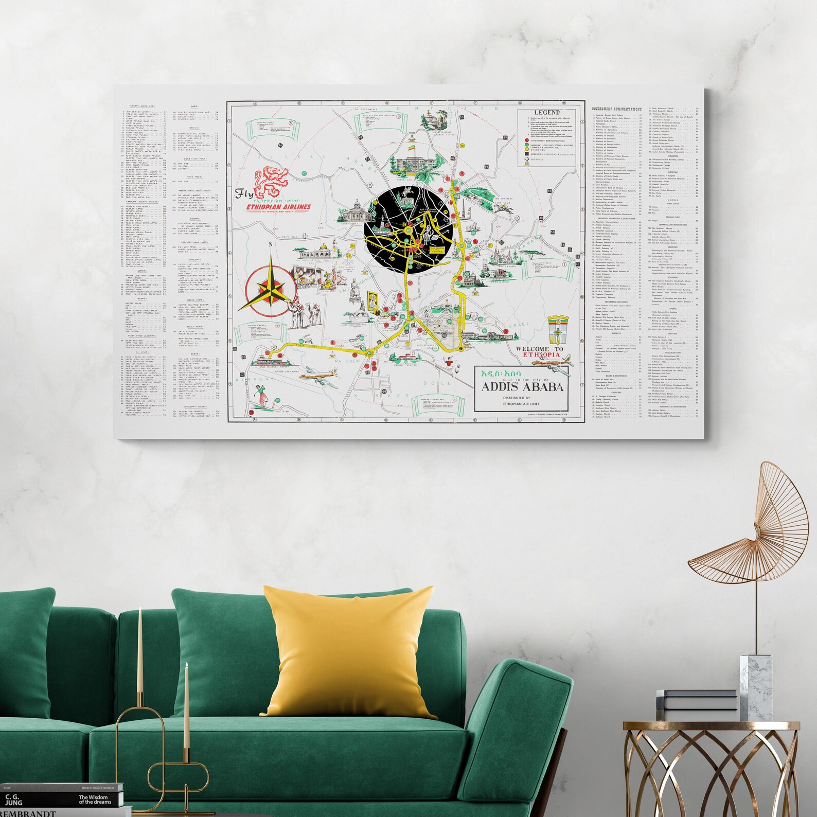 1962 Map of Addis Ababa – Historic Map of Ethiopia’s Capital Showing ...