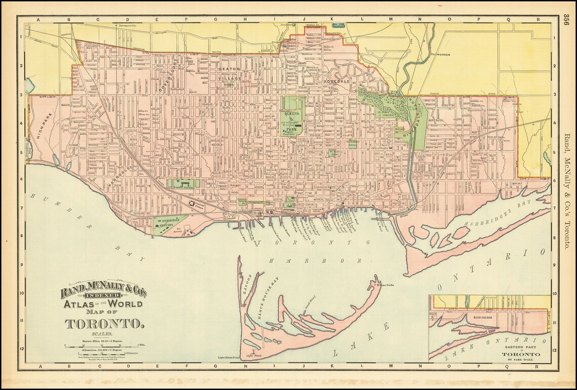 1896 Map of Toronto Ontario Canada History Antique Canadian - Etsy