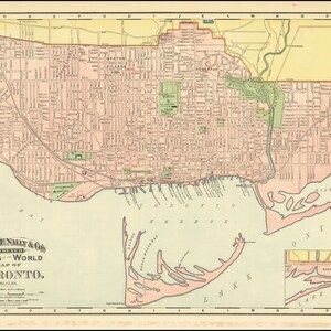 1896 Map of Toronto Ontario Canada Historical Canadian Geography ...