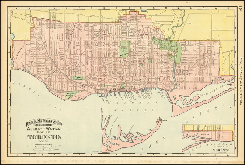 1896 Map of Toronto Ontario Canada History Antique Canadian - Etsy
