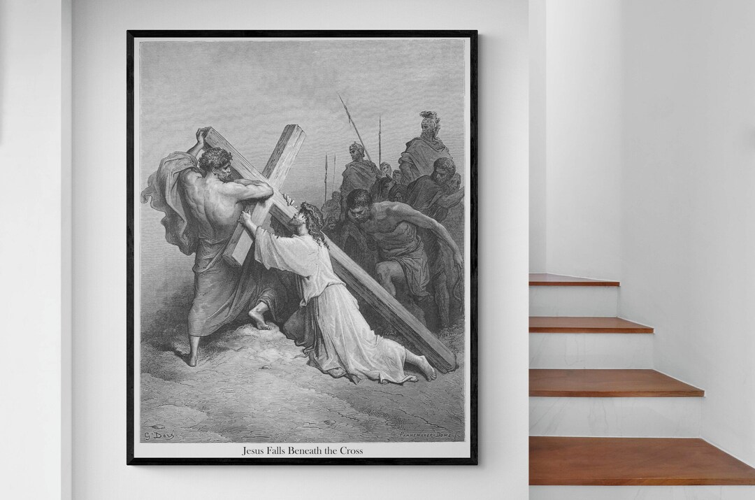 Jesus Falls Beneath the Cross Gustave Dore Antique Christianity ...