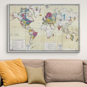 1875 Geological Map of the World – 19th Century Scientific Survey ...