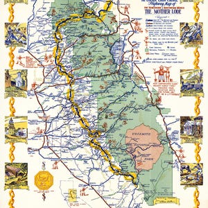 Pictorial Map of the Gold Regions of California Historical American ...