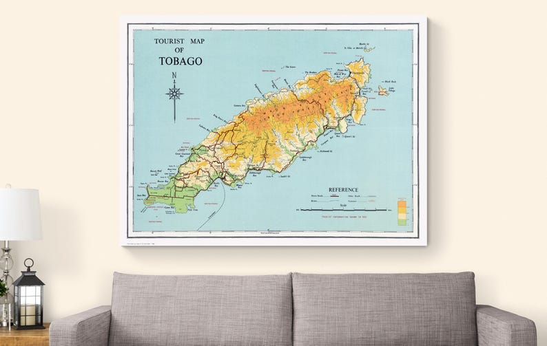 Mapa de Tobago de 1968: cartografía histórica caribeña de mediados del ...