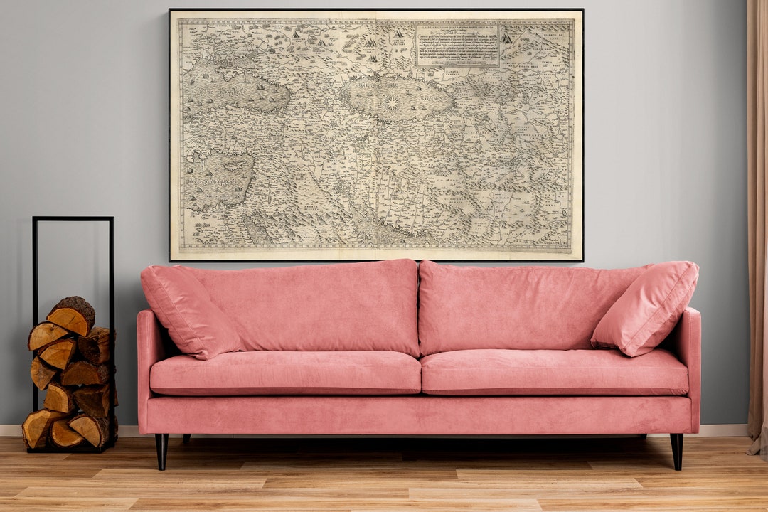 1561 Giacomo Gastaldi Map of the Ottoman and Persian Empires Antique ...