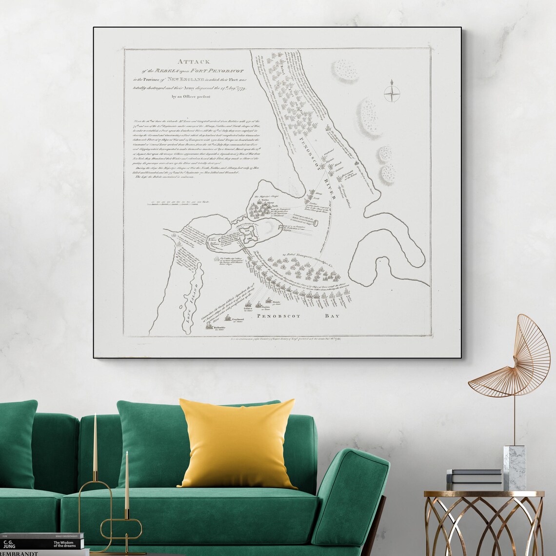 1779 Penobscot Expedition Map – Revolutionary War Naval Battle Plan ...