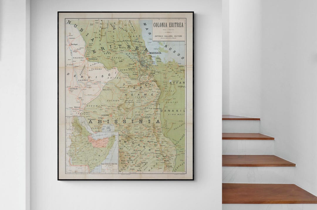1895 Map of Eritrea Africa Historical East African Geography Vintage ...