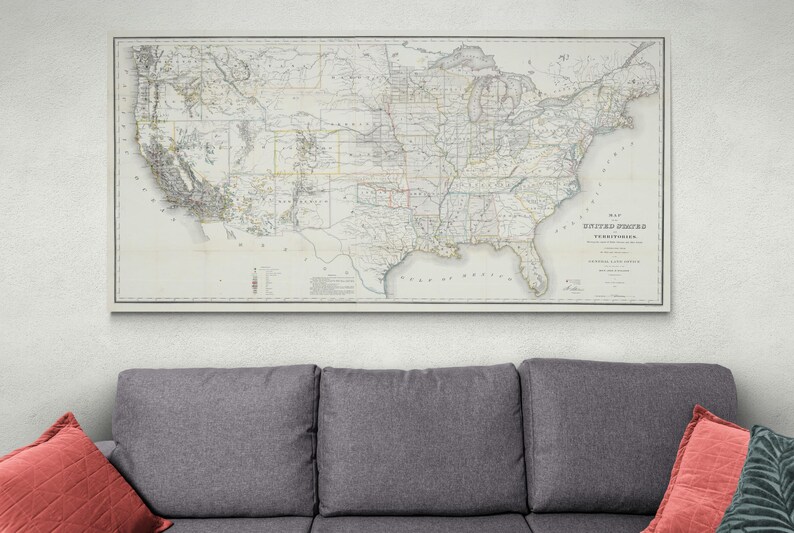 1866 General Land Office Map of the United States – Historic ...