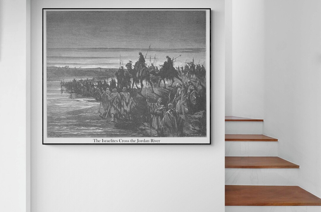 The Israelites Cross the Jordan River Gustave Dore Antique Christianity ...