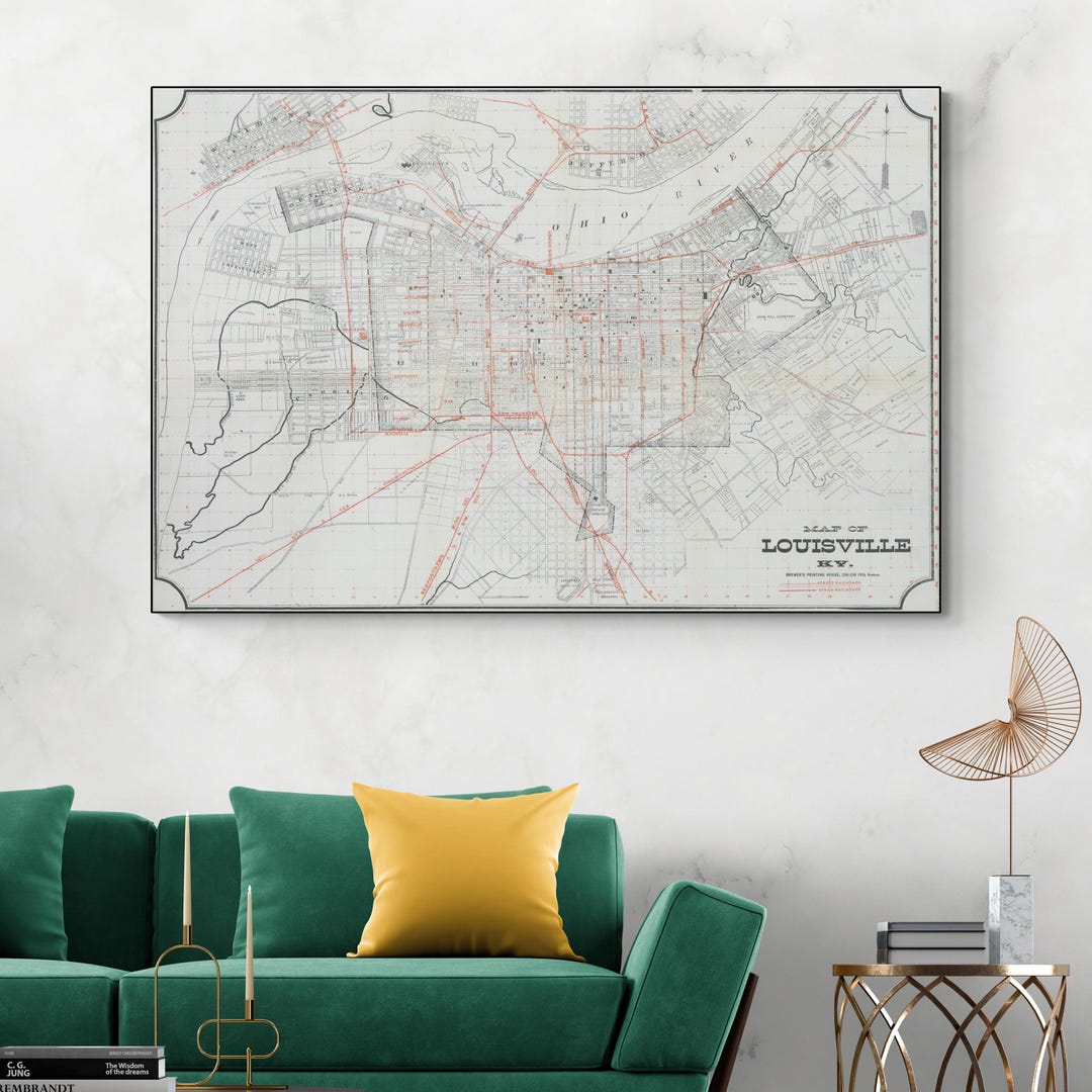 1880 Map of Louisville Kentucky – Historic City Cartography Featuring ...