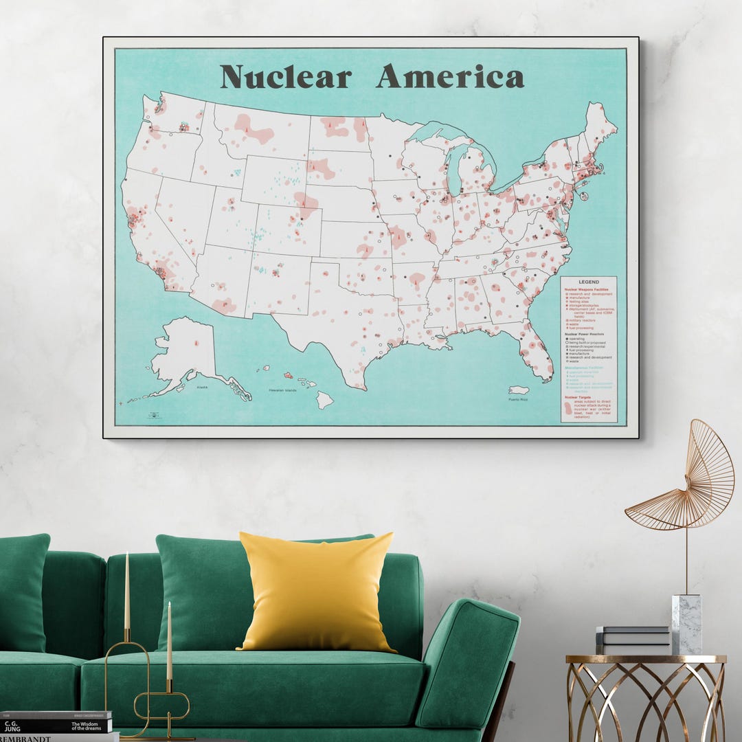 1979 Nuclear America Map – Cold War-era Map Showing Power Plants ...