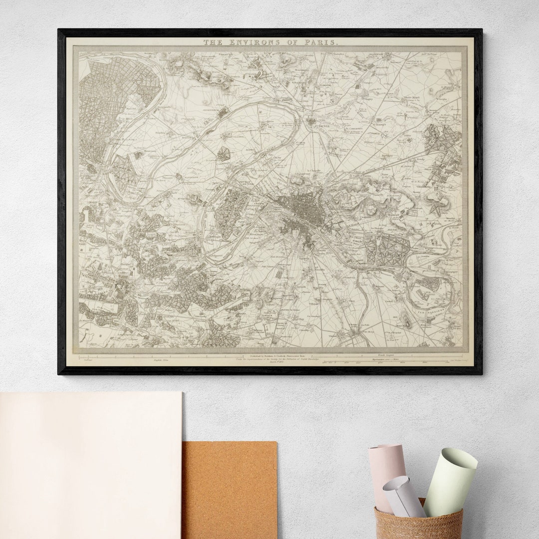 1832 Map of Paris France European History Classroom Decor Old - Etsy