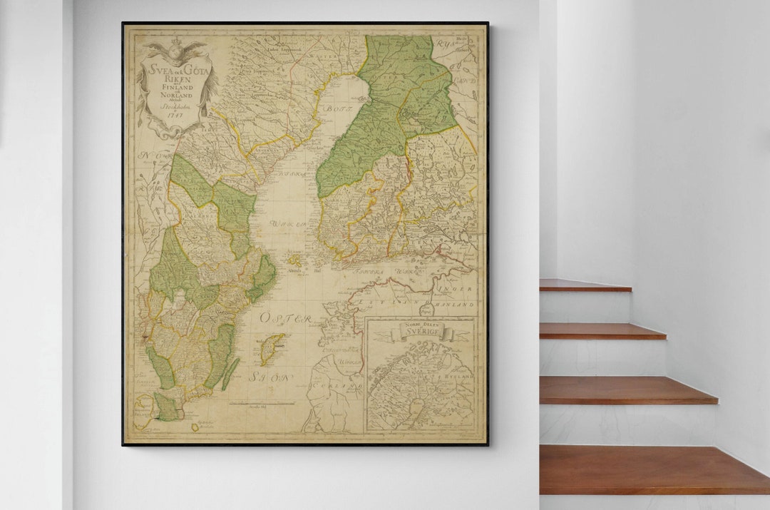 1747 Map of Sweden and Finland European Cartography Swedish Finnish ...