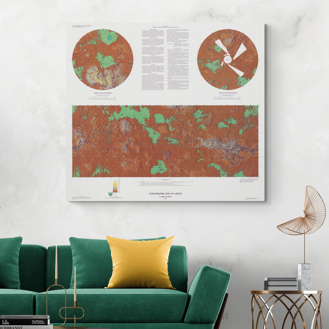 NASA Topographic Map of Planet Venus – Planetary Science & Celestial ...