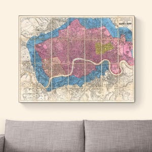 1884 Postal Map of London England – Victorian-era Cartography Depicting ...