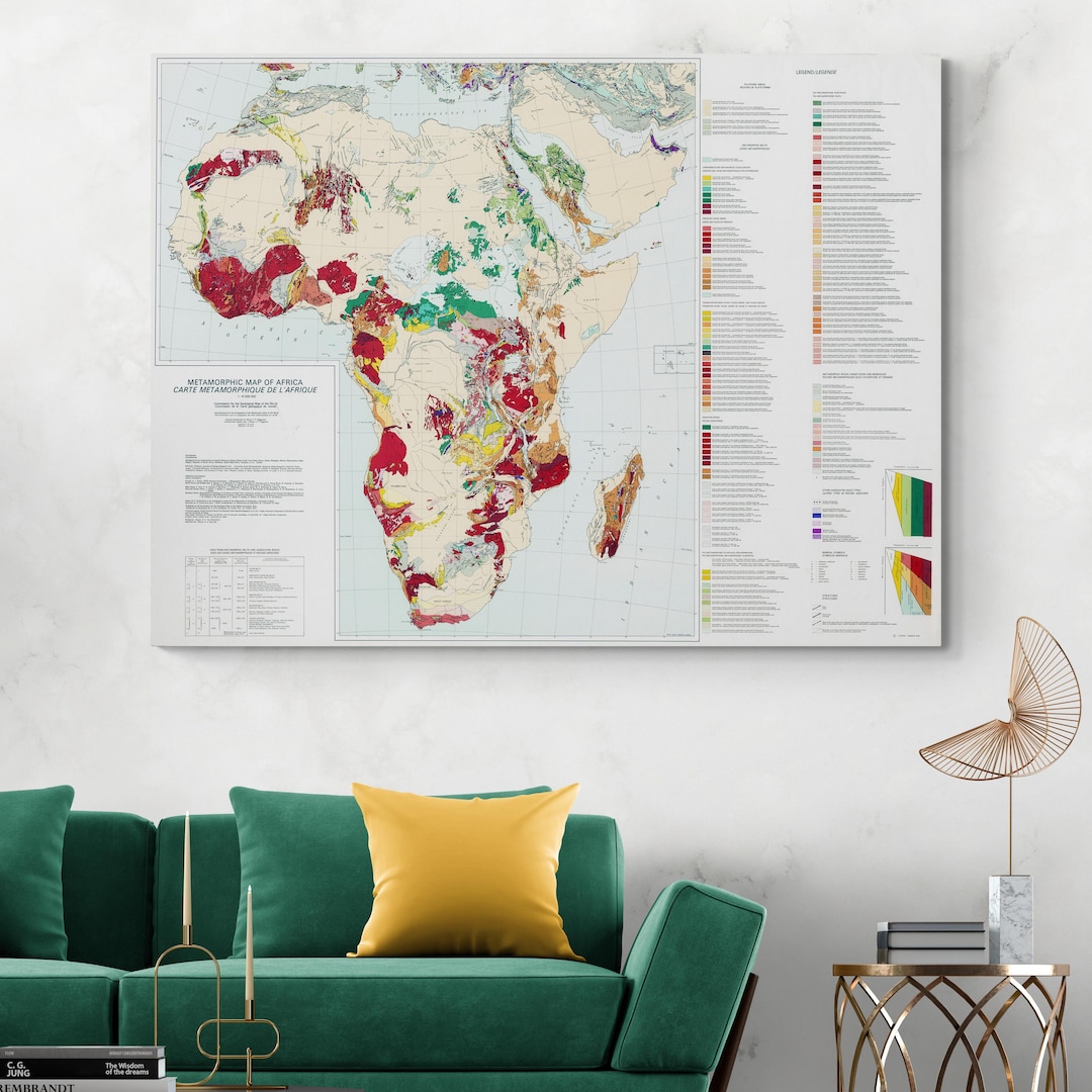 Metamorphic Map of Africa – Geological Formations Showing Rock Types ...