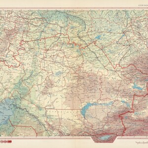 1965 Map of Kazakhstan Asia CCCP USSR Antique Vintage Asian - Etsy