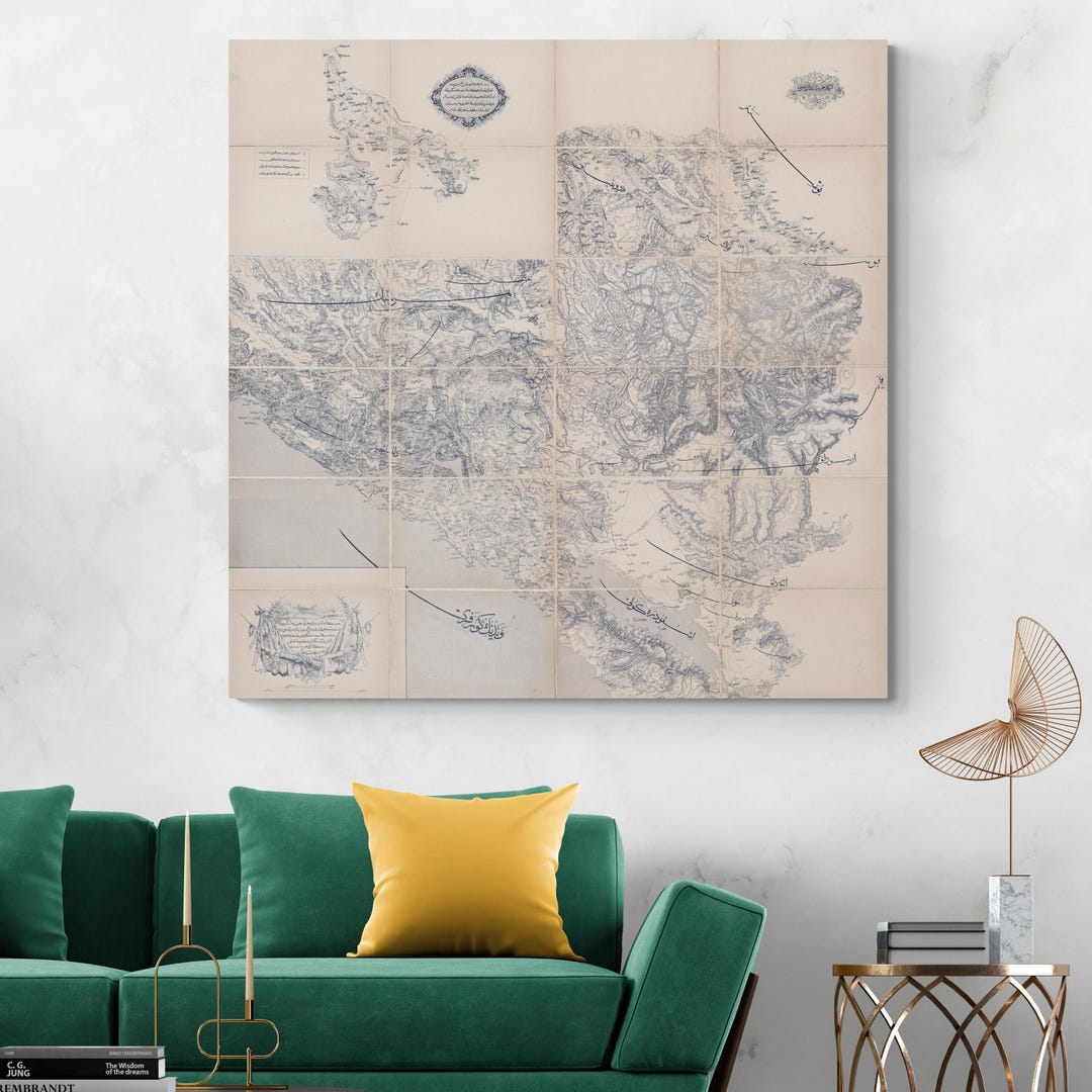 1875 Ottoman Turkish Map of Montenegro Balkans Montenegrin Cartography ...