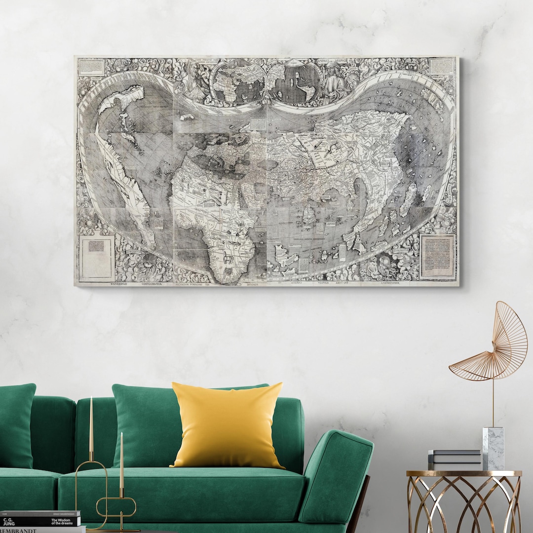 1507 Waldseemüller World Map – First Map to Name America – Landmark of ...
