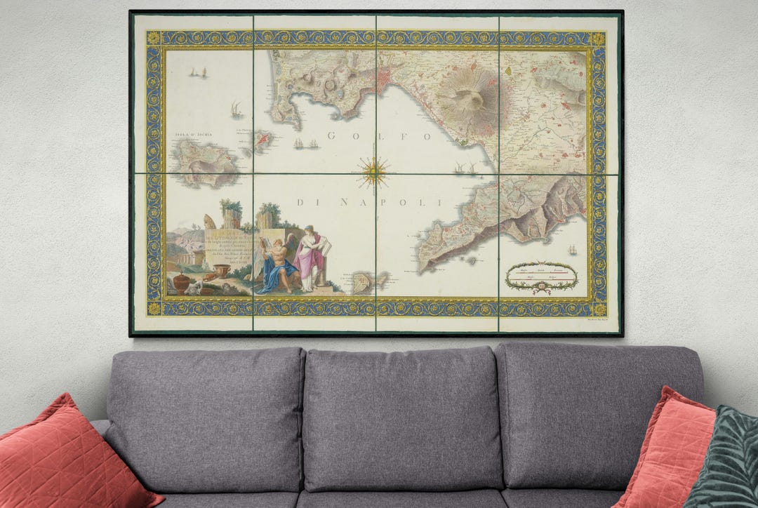 1794 Map of the Gulf of Naples Italy European Geography Antique ...