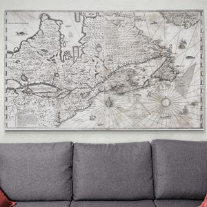 1632 Map of New France by Samuel De Champlain – Early North American ...