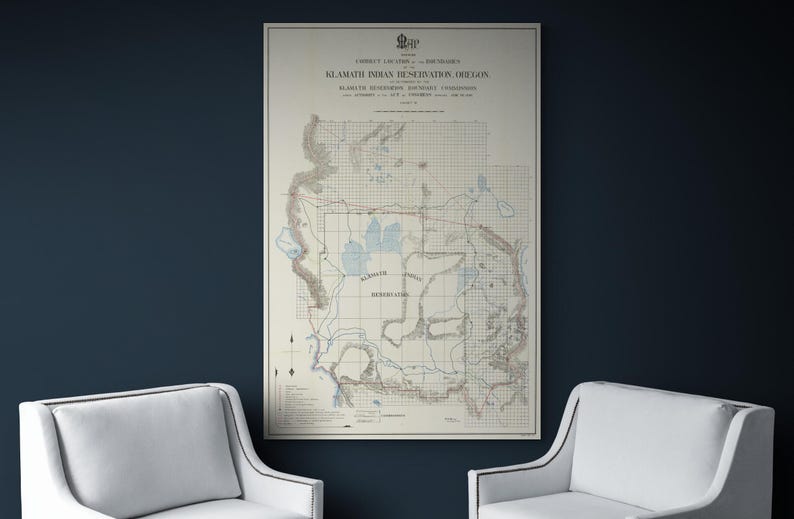 1896 Map of Klamath Indian Reservation – Historic Cartography Bureau of ...