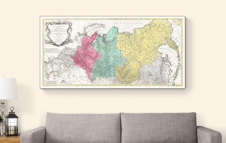 1770 Map of Siberia – 18th Century Russian Empire Map Showing Tobolsk ...