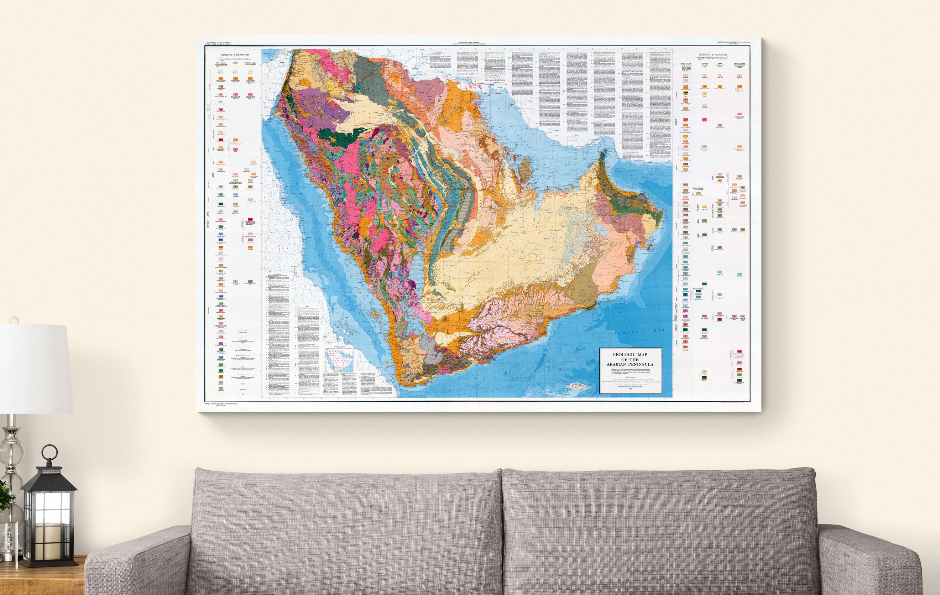 Geological Map of Saudi Arabia – Middle Eastern Oil Industry, Regional ...