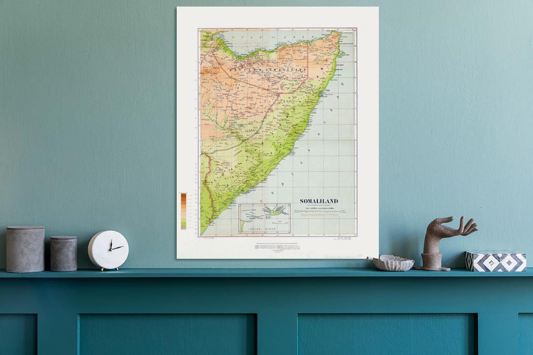 1919 Map of Somalia Historical African Geography Cartography Vintage ...
