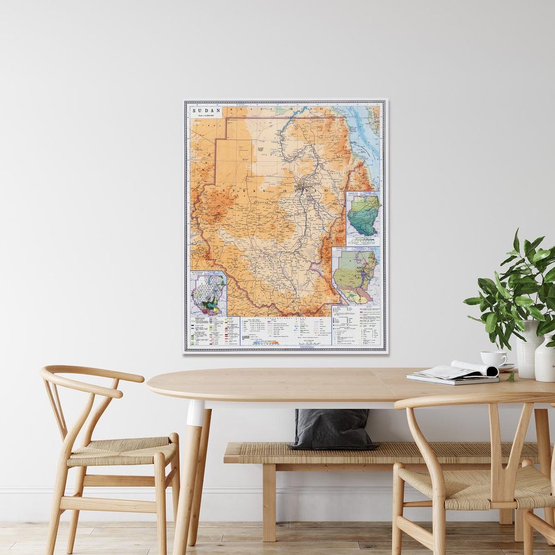1986 Map of Sudan African Geography Vintage Sudanese History ...