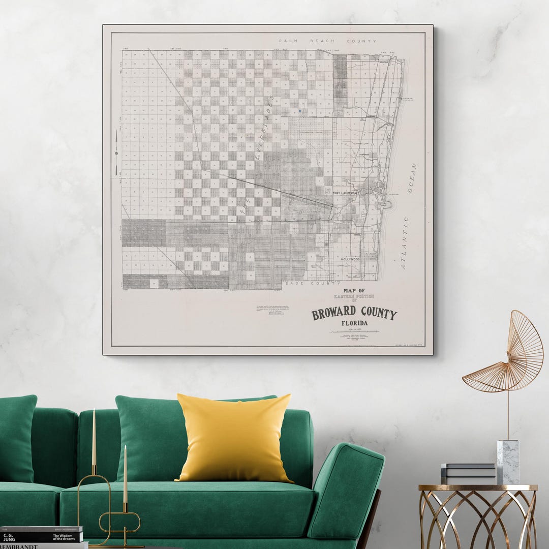 1928 Map of Broward County Florida – Historic Land Boom-era Cartography ...