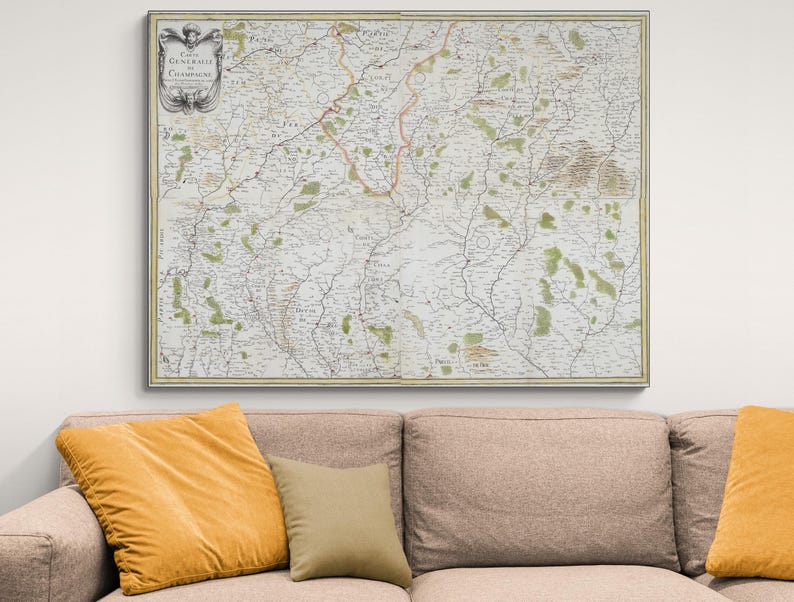 1641 Map of Champagne France – Early Modern French Provincial Map ...