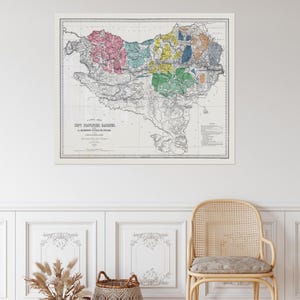 1863 Linguistic Map of Basque Country in Spain and France Euskadi ...