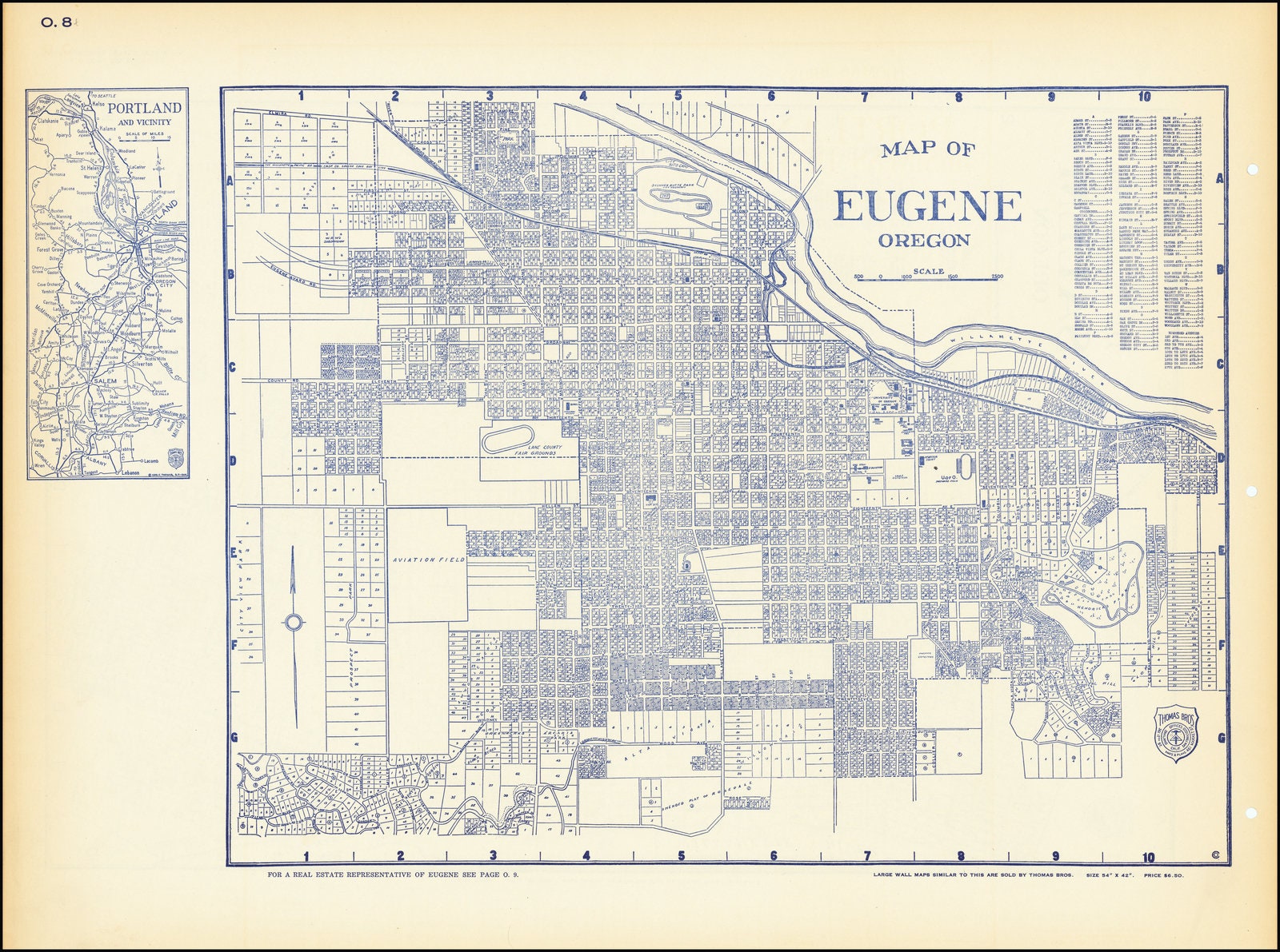 1920 City Map of Eugene Oregon United States Antique US Cartography ...