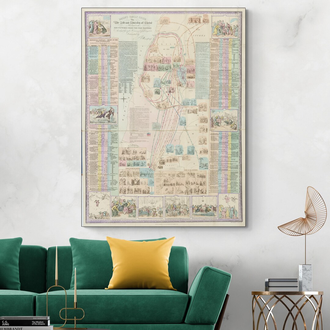 1873 Mimpriss Pictorial Map of the Holy Land – Historic Evangelical ...