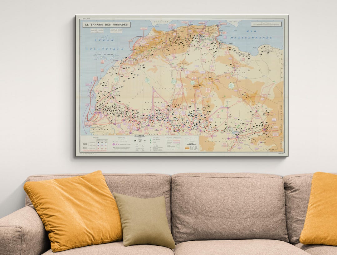 Pictorial Ethnographic Map of the Sahara Desert – Historic Cartography ...