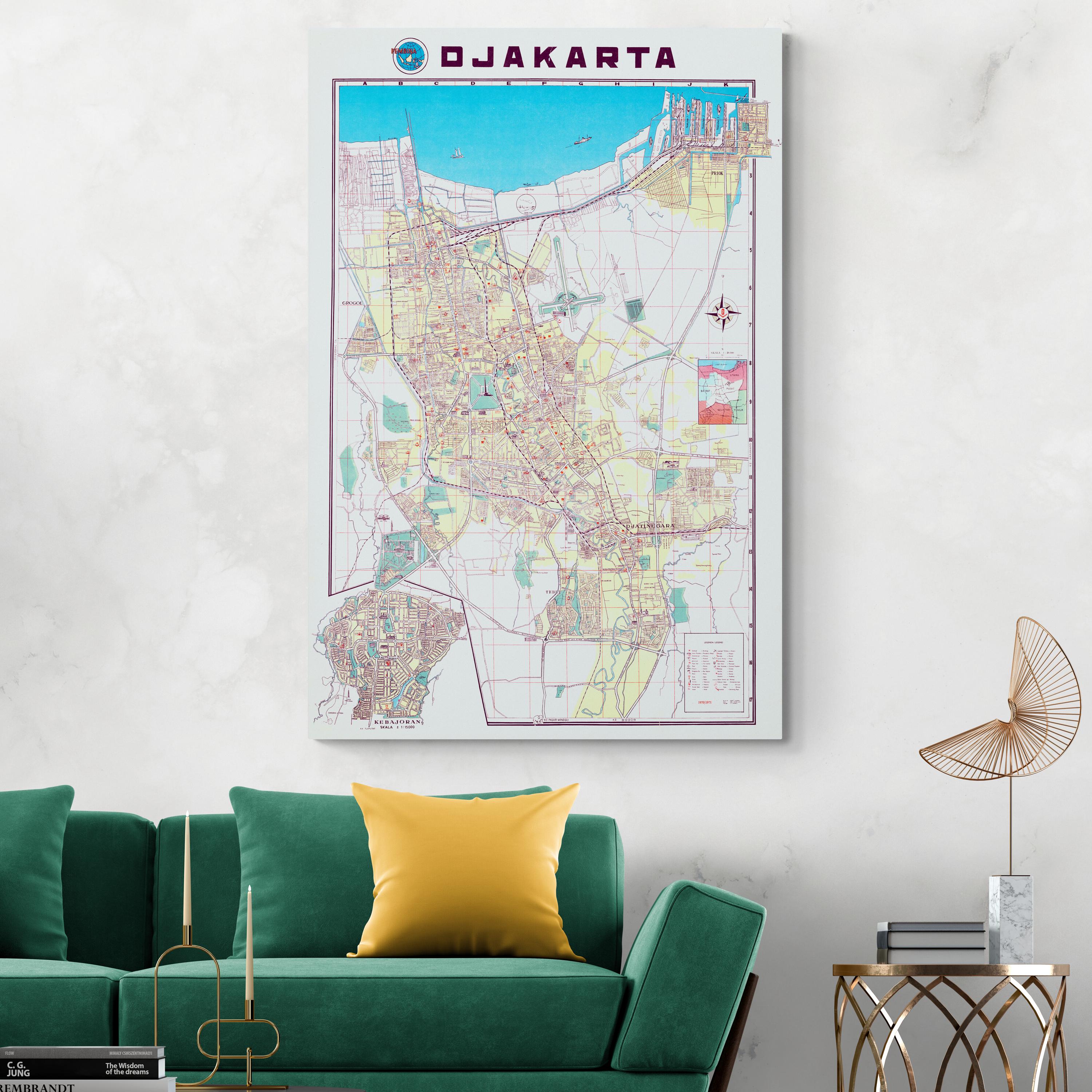 1971 Map of Jakarta Capital City of Indonesia Asian Geography ...