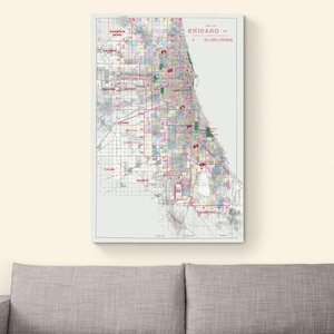 1891 Map of Chicago Illinois – Historic City Plan Depicting Streets ...