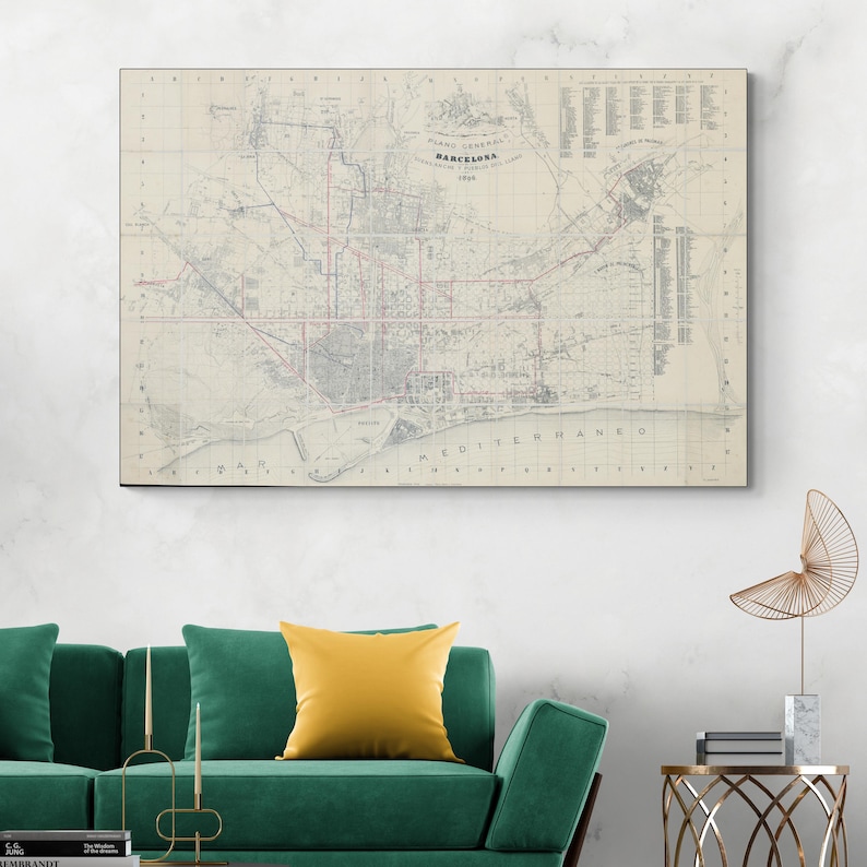 1896 Map of Barcelona Spain – Historic Spanish Cartography – Streets ...