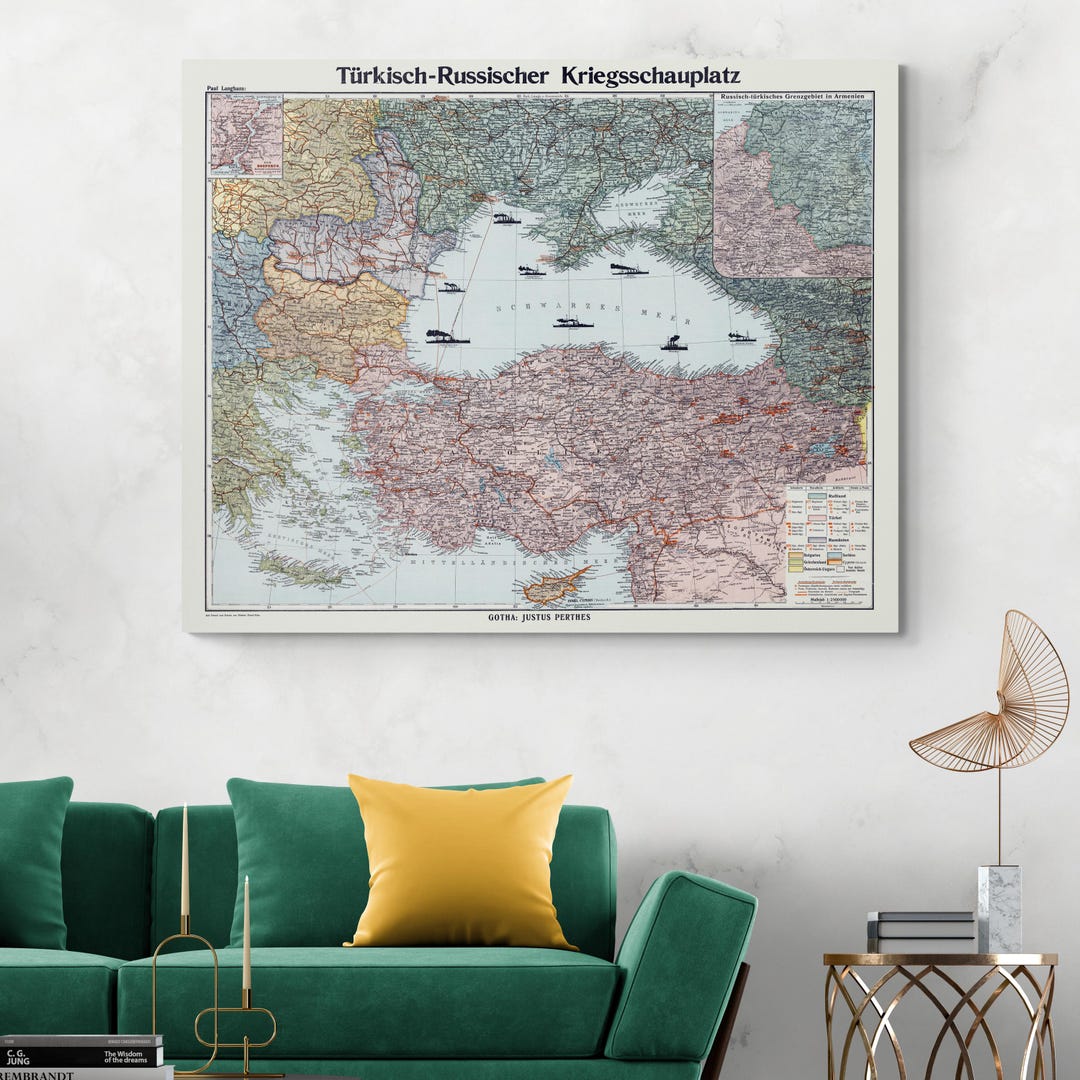 1917 Military Map of the First World War Caucasus Campaign World War 1 ...