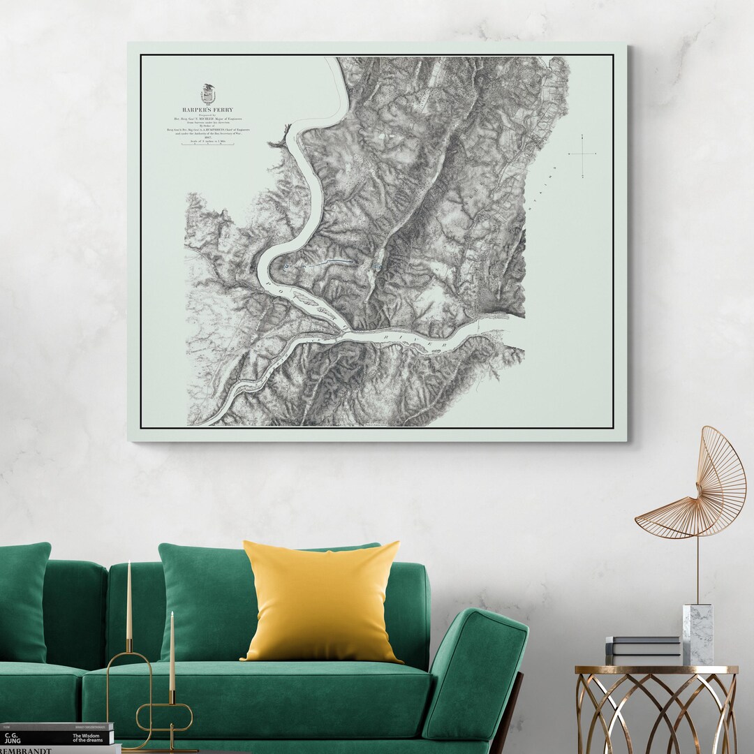 Map of the 1862 Civil War Battle of Harpers Ferry – West Virginia Map ...