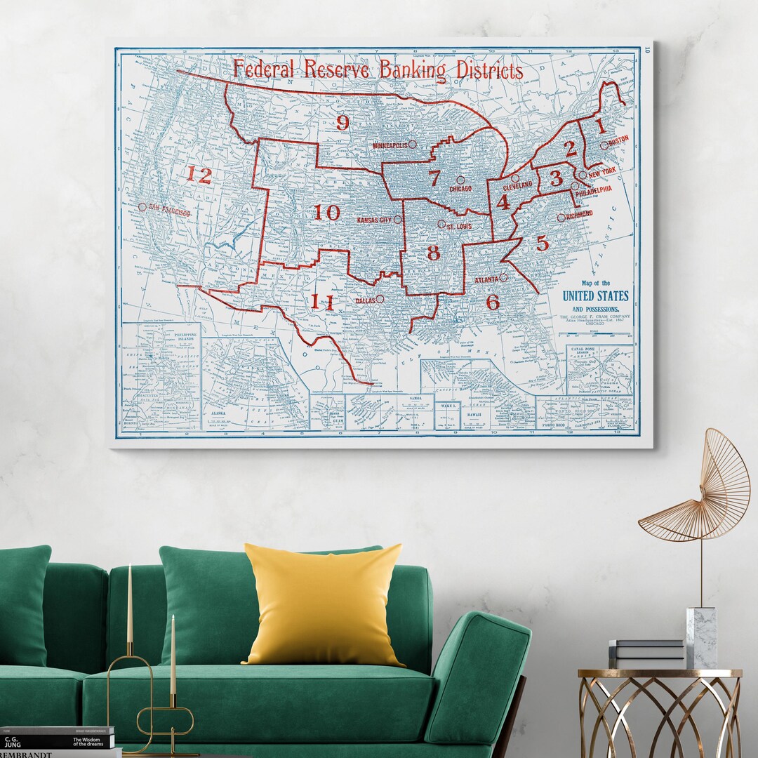 1920 Map of U.S. Federal Reserve Districts – Detailed Historical ...