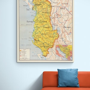 1930 Map of Albania – Historical Balkan Cartography Showing National ...