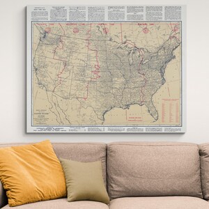 1932 Standard Time Zones Map of the United States – Early 20th Century ...