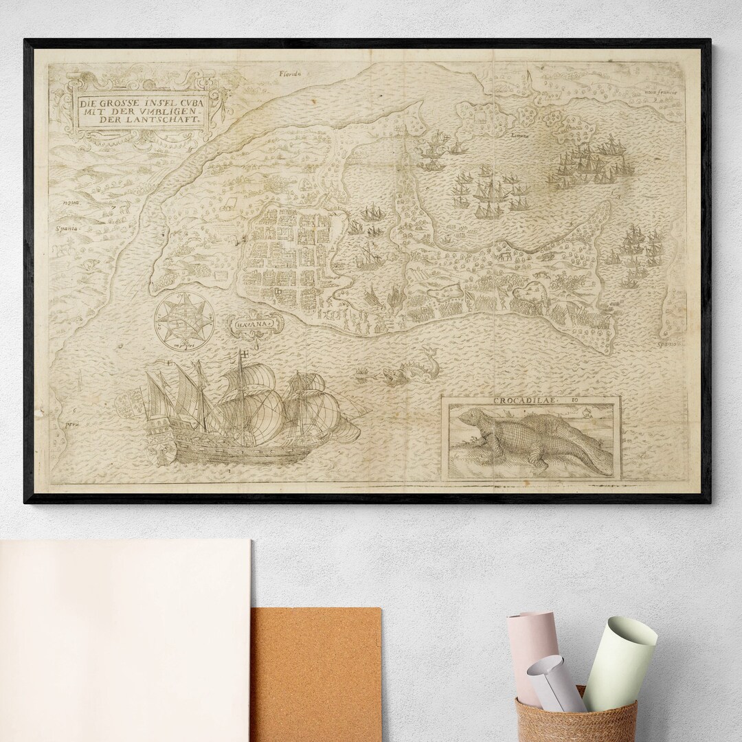 1596 Sir Francis Drake Explorer Map of Cuba Antique Caribbean - Etsy