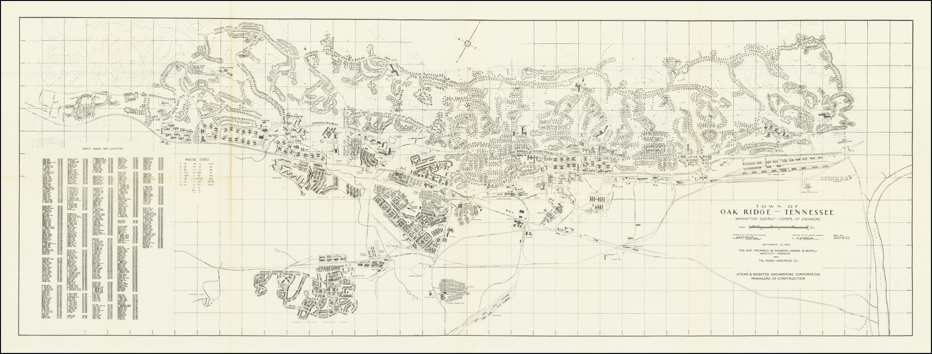 Map of Oak Ridge Tennessee WW2 Manhattan Project Atomic Nuclear Bomb ...