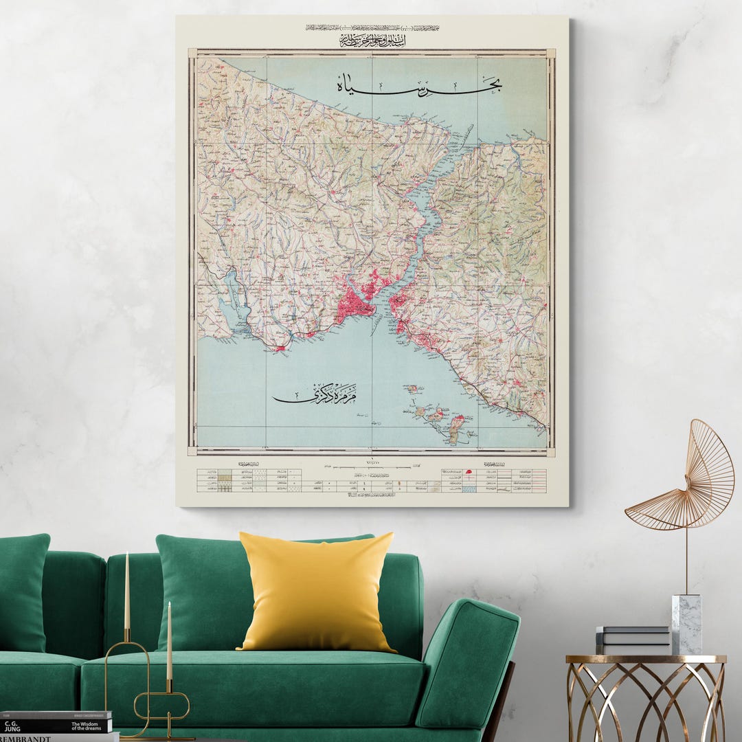 1916 Ottoman Map of Constantinople – Historic Cartography Depicting ...